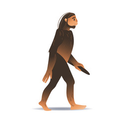 Sketch caveman ape-like walking isolated Vector Image