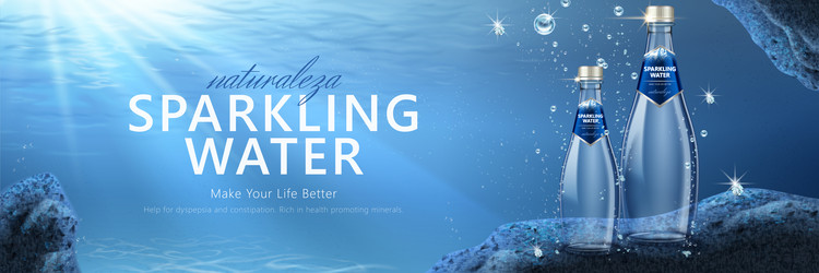 Sparkling water banner ads Royalty Free Vector Image