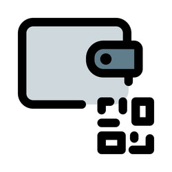 Wallet with qr code for secure payments Royalty Free Vector