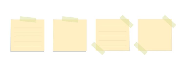 Yellow sticky note template taped office memo Vector Image