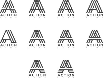 Double a letter logo lettermark aa monogram type Vector Image