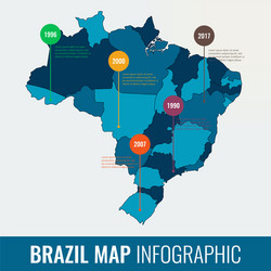 Colorful brazil map Royalty Free Vector Image - VectorStock