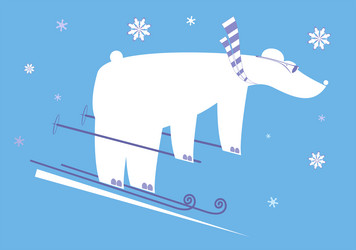 Cartoon skiing bear Royalty Free Vector Image - VectorStock