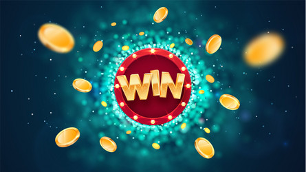 Celebration win gold text on retro red board Vector Image