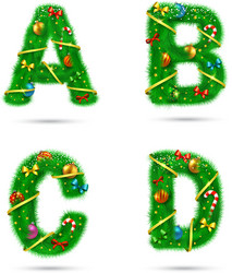 Fir tree font letters Royalty Free Vector Image