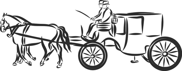 Hand drawn carriage sketch symbol isolated Vector Image