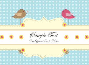 Love birds with frame for text Royalty Free Vector Image