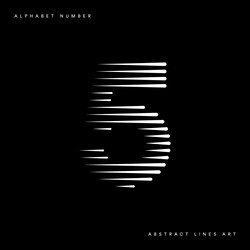 Number five 5 logo lines abstract modern art Vector Image