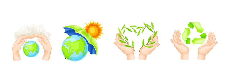 Save planet symbols and ecology protection Vector Image