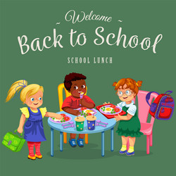 School lunch colorful poster Royalty Free Vector Image