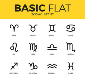 Zodiac Signs Symbol Set Royalty Free Vector Image