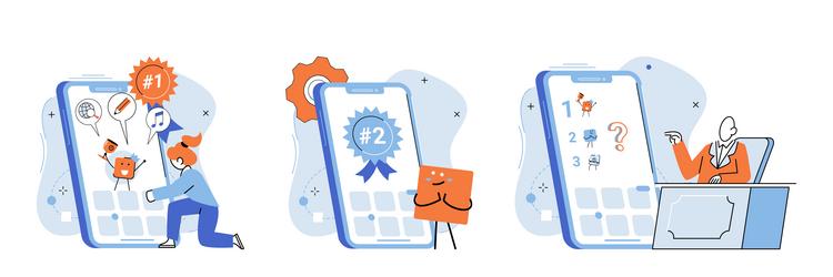 Bes app metaphor quality control compass guiding Vector Image