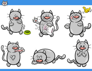 Hungry cat cartoon Royalty Free Vector Image - VectorStock