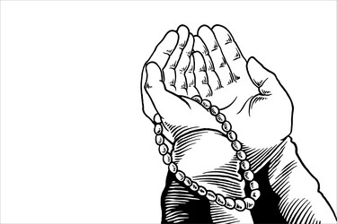 Hand drawn sketch of praying isolated Royalty Free Vector
