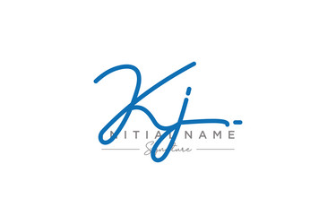 Initial kj signature logo template hand drawn Vector Image