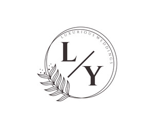 Ly initials letter wedding monogram logos Vector Image