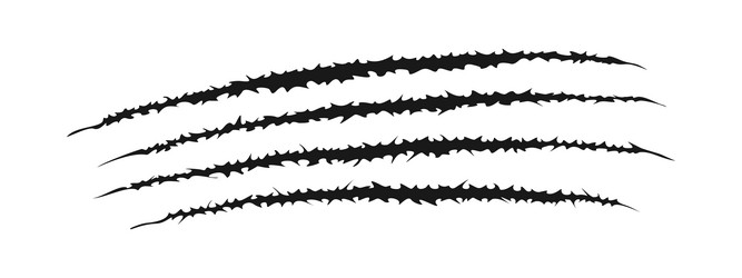 Slash cut scratches realistic monster claw marks Vector Image