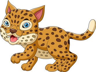 Cute cartoon leopard waving hand Royalty Free Vector Image