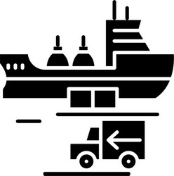 Global logistics black icon sign Royalty Free Vector Image