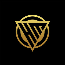 Hm logo monogram with pillar shape designs Vector Image