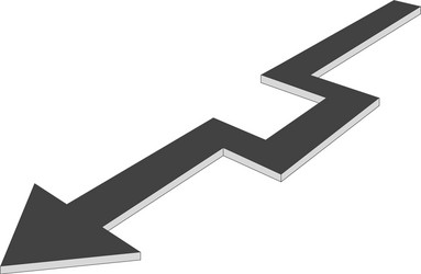 Falling arrow chart icon Royalty Free Vector Image