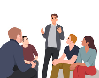 Group therapy session different people sitting Vector Image