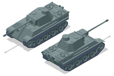 Isometric germany tank pzkpfwvi tiger ausfh Vector Image