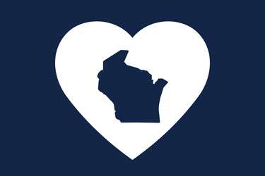 Patriotic heart symbol us american state inside Vector Image