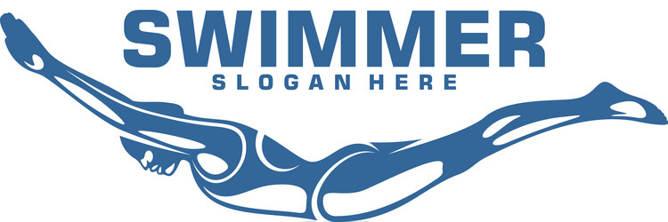 Swimming logo designs creative swimmer Royalty Free Vector