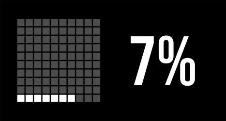 Seven options percentage chart template Royalty Free Vector