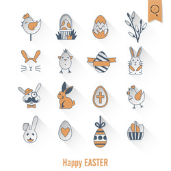 Celebration easter icons Royalty Free Vector Image