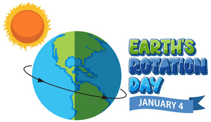Earth rotation day banner design Royalty Free Vector Image