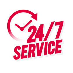 24-7 service concept 24-7 open support service Vector Image