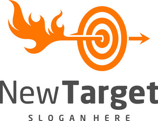 Set fire target logo template creative Royalty Free Vector