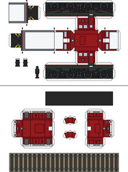 Paper model a vintage diesel locomotive Royalty Free Vector