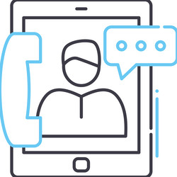 Phone call line icon outline symbol Royalty Free Vector