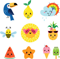 Cute umbrella with a face Royalty Free Vector Image