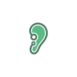 Ears logo icon flat design template Royalty Free Vector