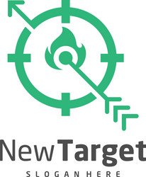 Set fire target logo template creative Royalty Free Vector