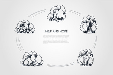 Help and hope - people helping other Royalty Free Vector