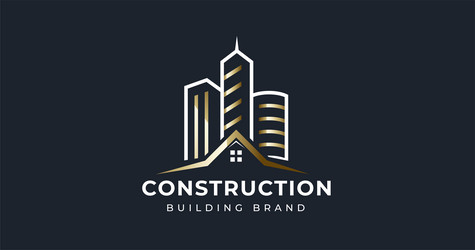 Architecture hotel building logo elegant luxury Vector Image