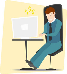 Man Behind Computer Cartoon Desk Vector Images (over 100)