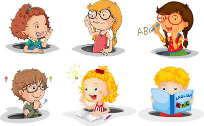 Cartoon Kids Study Vector Images (over 71,000)