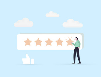 Feedback concept with star rating for excellence Vector Image