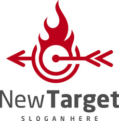 Set fire target logo template creative Royalty Free Vector