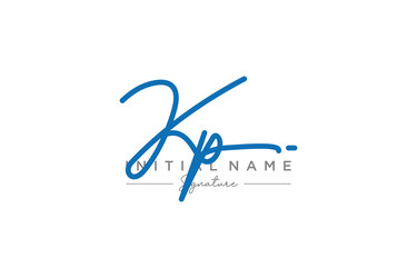 Initial kp signature logo template hand drawn Vector Image