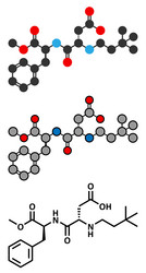 Neotame e961 sugar substitute molecule skeletal Vector Image