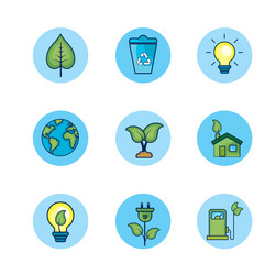 Line recycle can trash to care environment Vector Image