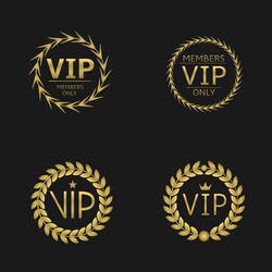 Vip member only invitation golden laurel wreath Vector Image
