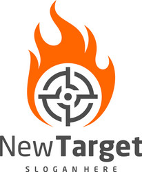 Set fire target logo template creative Royalty Free Vector